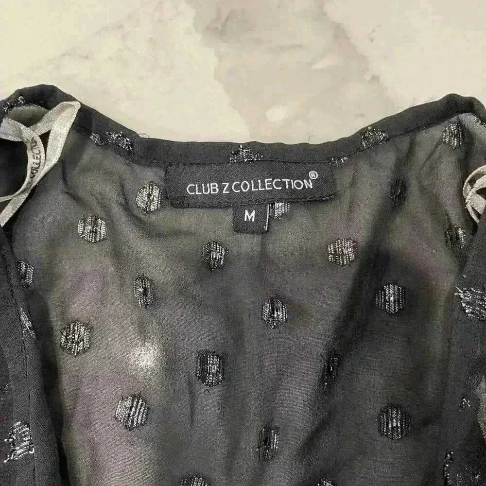 Club Z Collection | Swim | Club Z Collection Black Sheer Cinch Waist ...